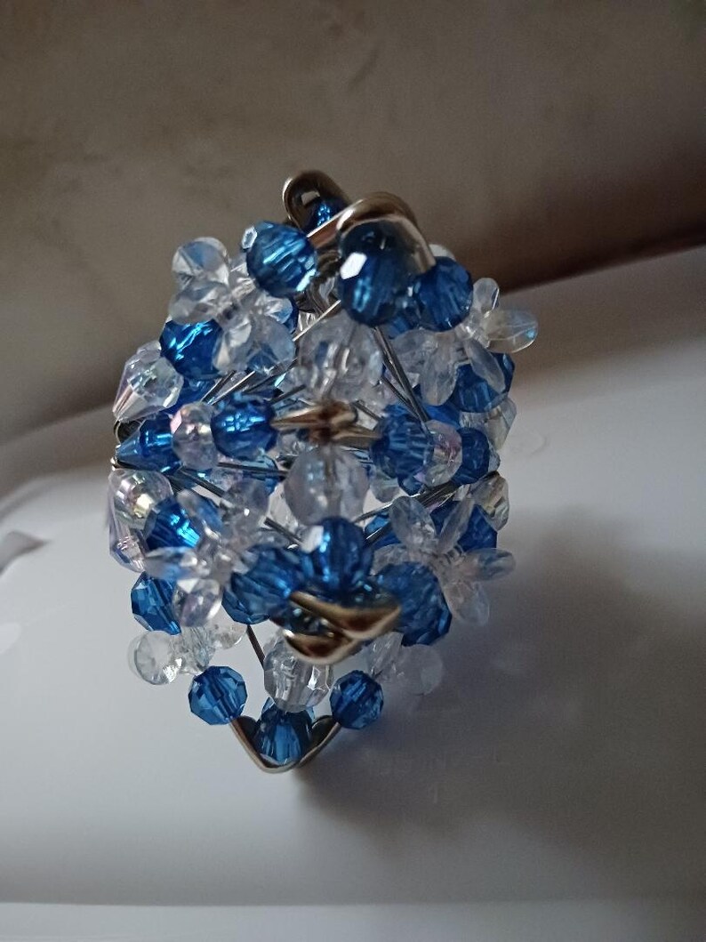 Beaded Safety Pin Star in Blue - Etsy