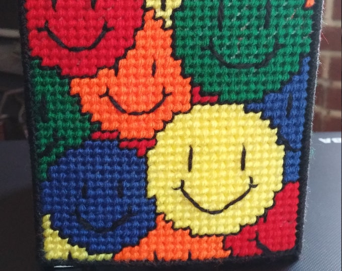 Happy Faces Primary Colors Tissue Box Cover - Etsy