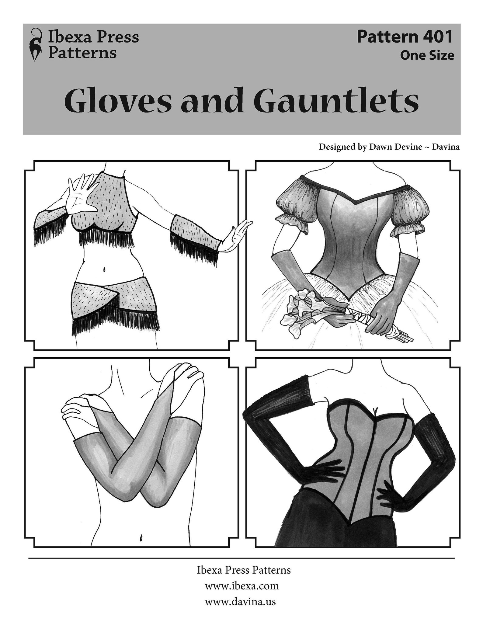 GLOVE PATTERN for STRETCH Fabrics: Gloves & Gauntlets Sewing and ...