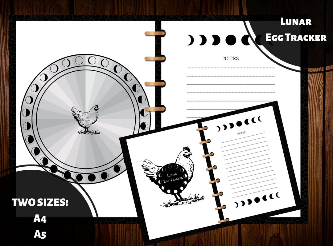 Lunar Egg Tracker Printable Egg Production Log Bio Dynamic Chicken ...
