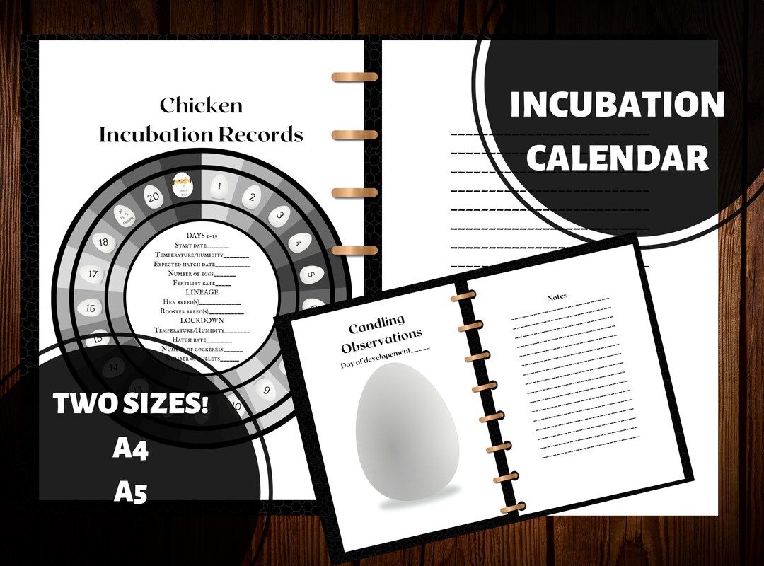 Incubation Calendar Printable Chicken Incubation Record Log Homestead ...