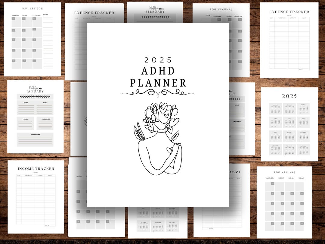 2025 ADHD Planner Calendar, Goals & Budget, Printable 2025 Planner ...
