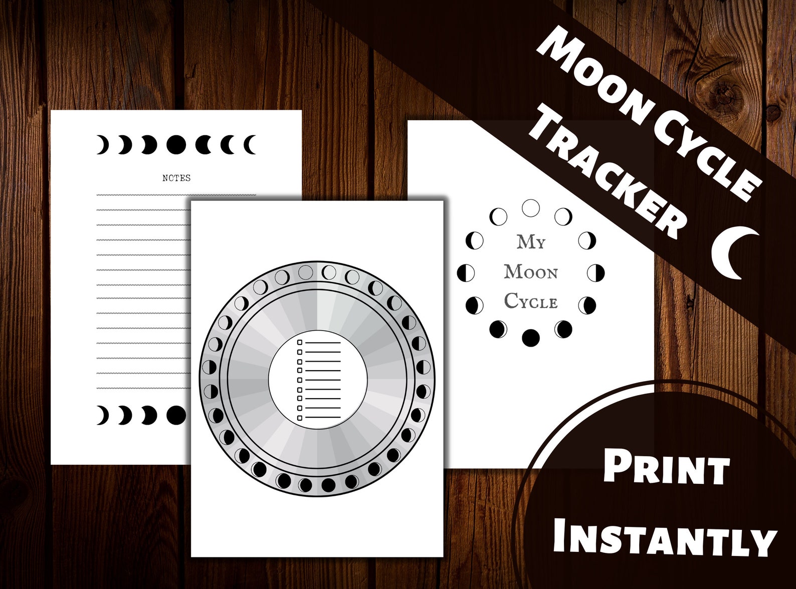 My Moon Cycle Moon Mood Tracker Printable Lunar Cycle Printable ...