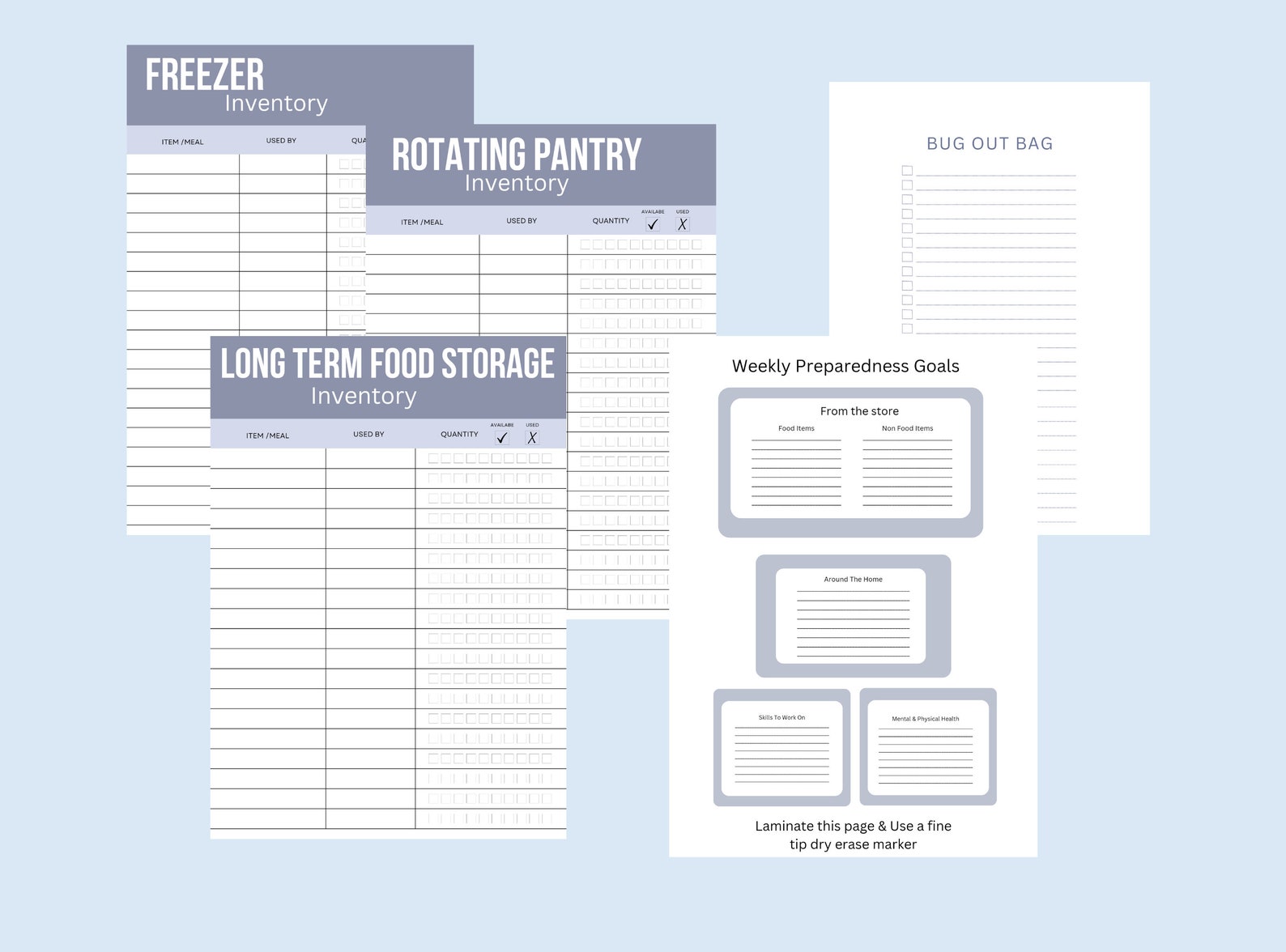 Printable Preparedness Organizer Printable Prepper Pantry - Etsy