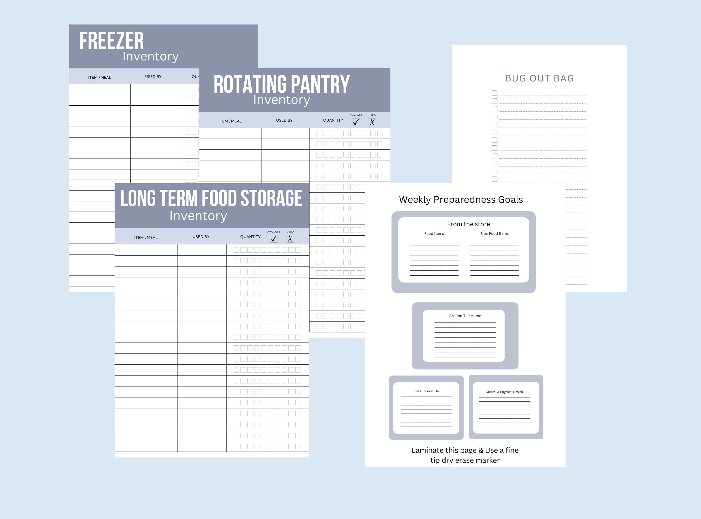 Printable Preparedness Organizer Printable Prepper Pantry Inventory ...