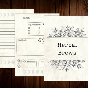 HERBALIST JOURNAL | Herbal Remedies Printable Recipe Book | Apothecary ...