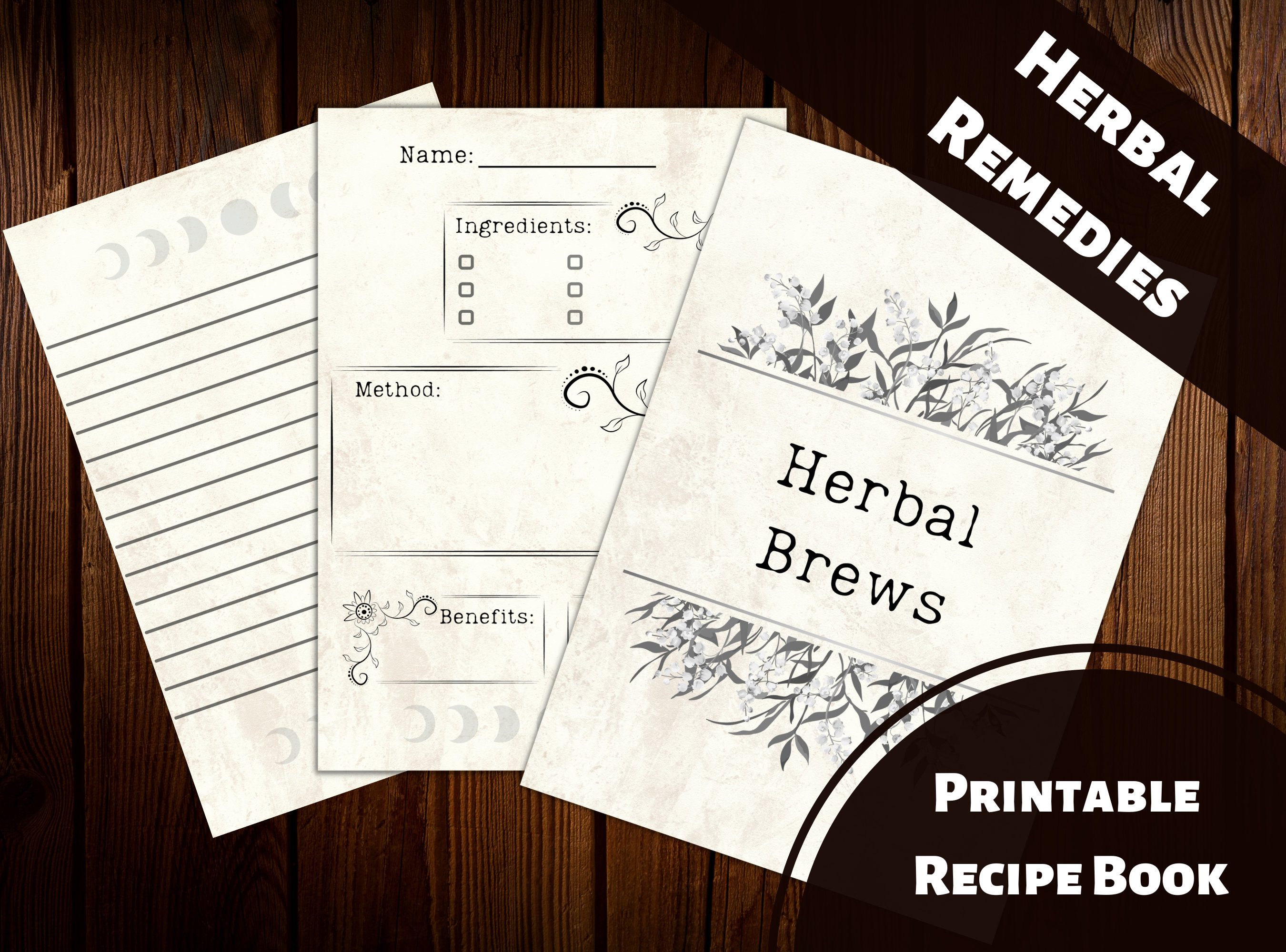 HERBALIST JOURNAL Herbal Remedies Printable Recipe Book - Etsy