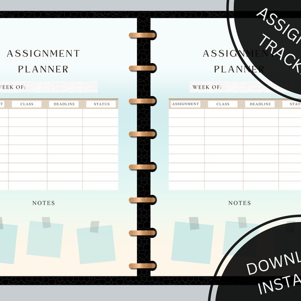 Middle School Assignment Tracker - Etsy