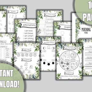 Dark Floral Morning Menu for Pre-k Kindergarten and 1st Grade ...