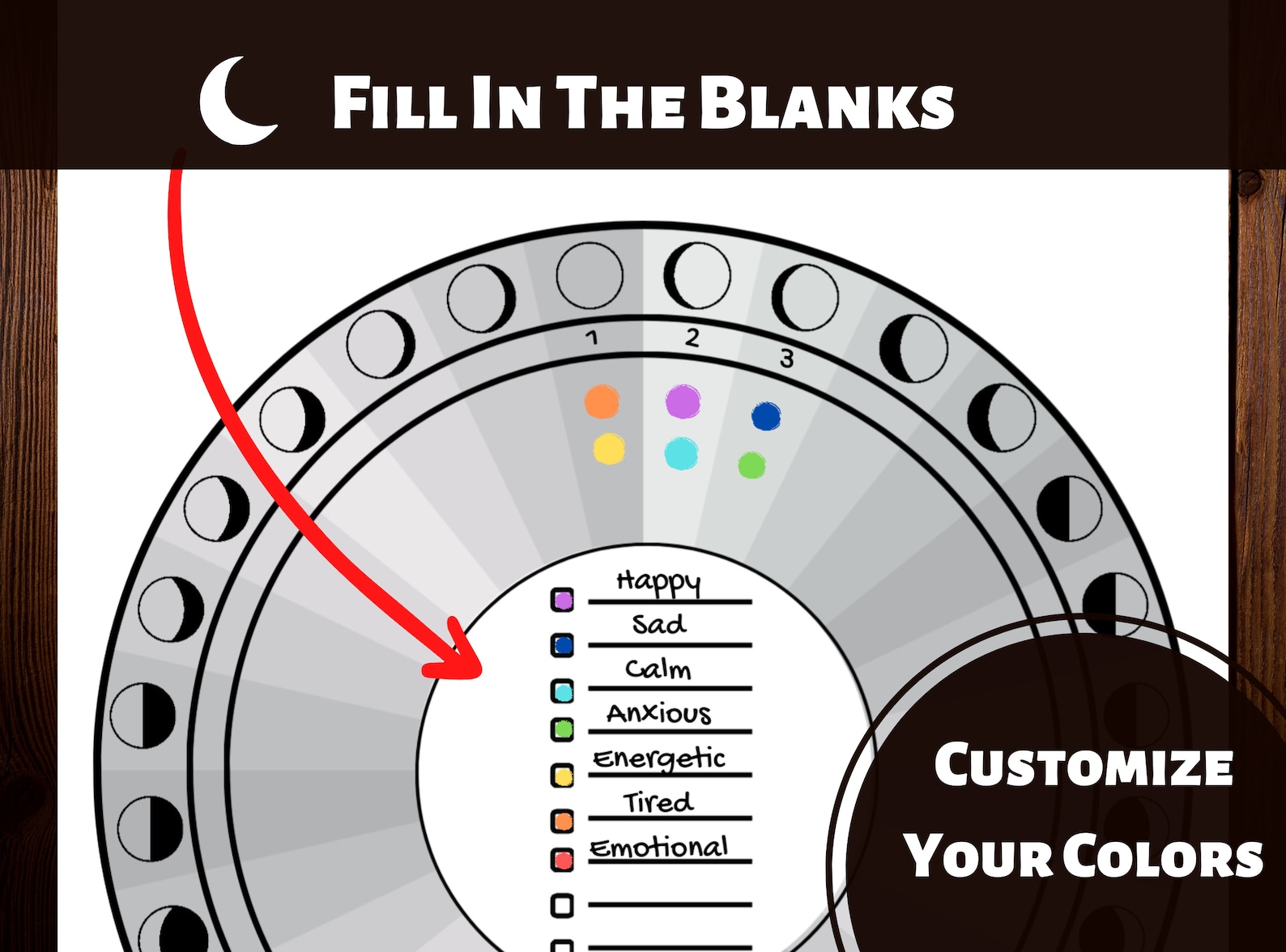 My Moon Cycle Moon Mood Tracker Printable Lunar Cycle Printable ...