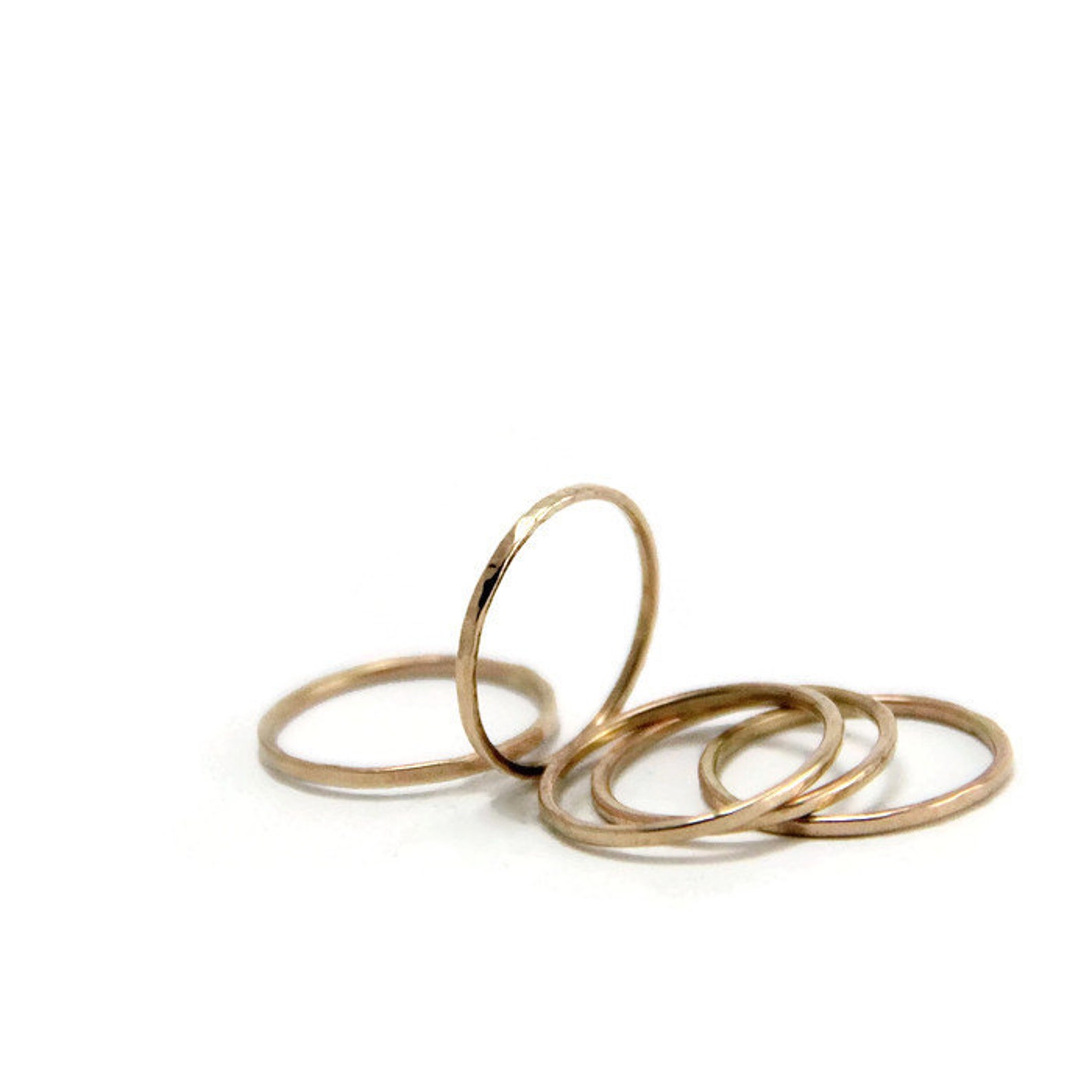 14K Gold Hammered Stacking Rings, Handmade, 14k, Made in San Diego ...