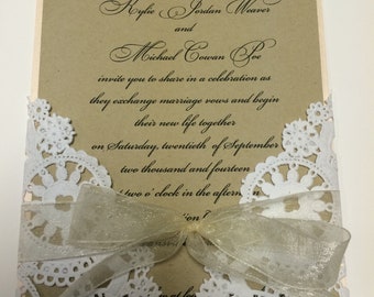 Doily invitation | Etsy