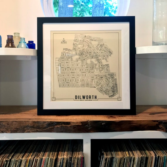 DILWORTH charlotte Hand Drawn Plat Map Historic 1900-1930s | Etsy