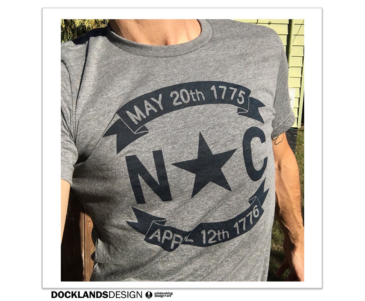 The Classic North Carolina Shirt - Flag Star Emblem & Seal - Etsy