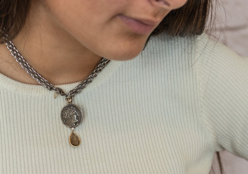 Sterling Silver Alexander Replica Coin With Stainless Chain - Etsy