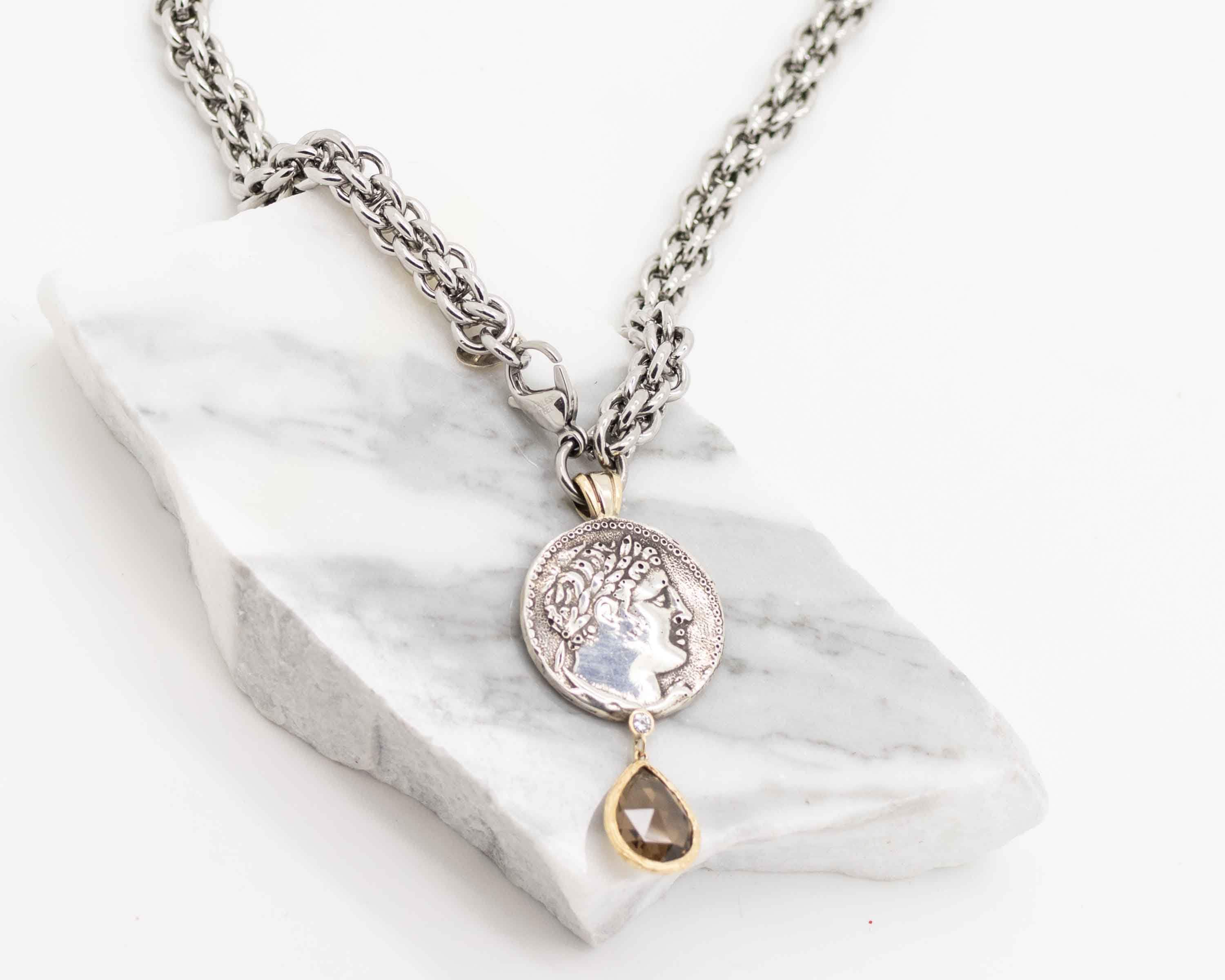 Sterling Silver Alexander Replica Coin with Stainless Chain | Etsy