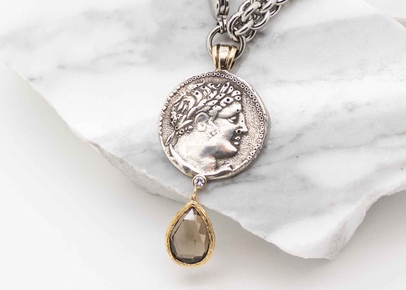 Sterling Silver Alexander Replica Coin With Stainless Chain - Etsy