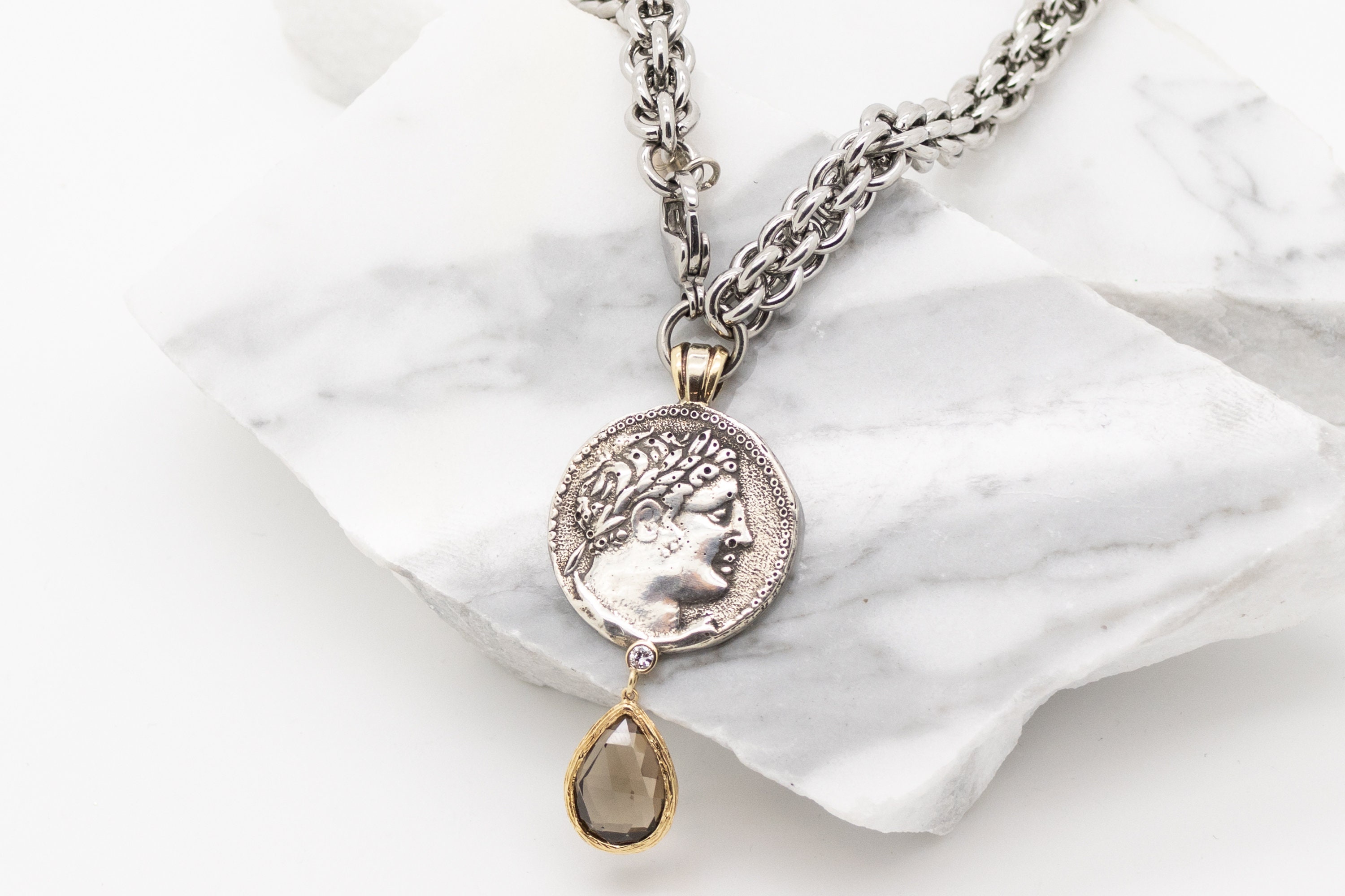 Sterling Silver Alexander Replica Coin with Stainless Chain | Etsy