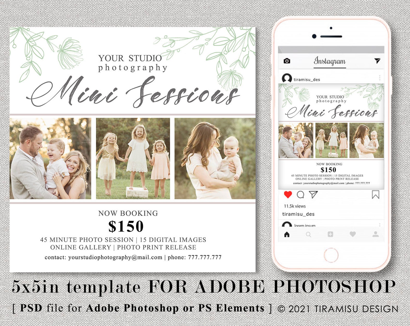 Mini Session Template Mini Session Template Photoshop - Etsy