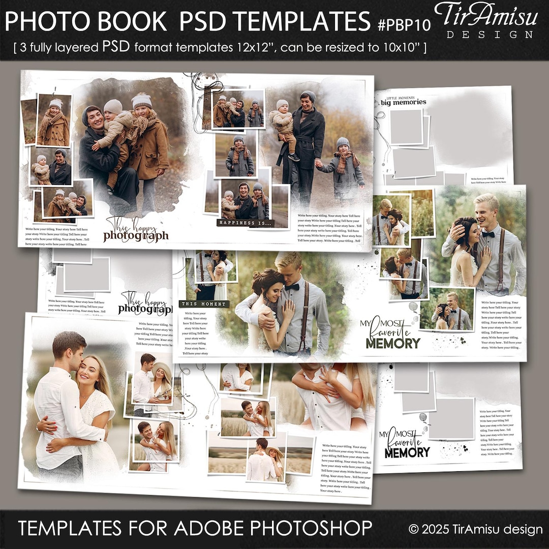 Photo Album Templates: PSD Files for Photoshop | Family, Baby, Wedding ...