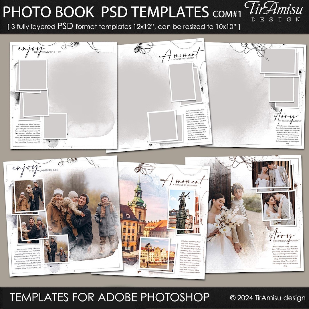 Photo Album PSD Templates for Photoshop Family Photobook Baby Photo ...