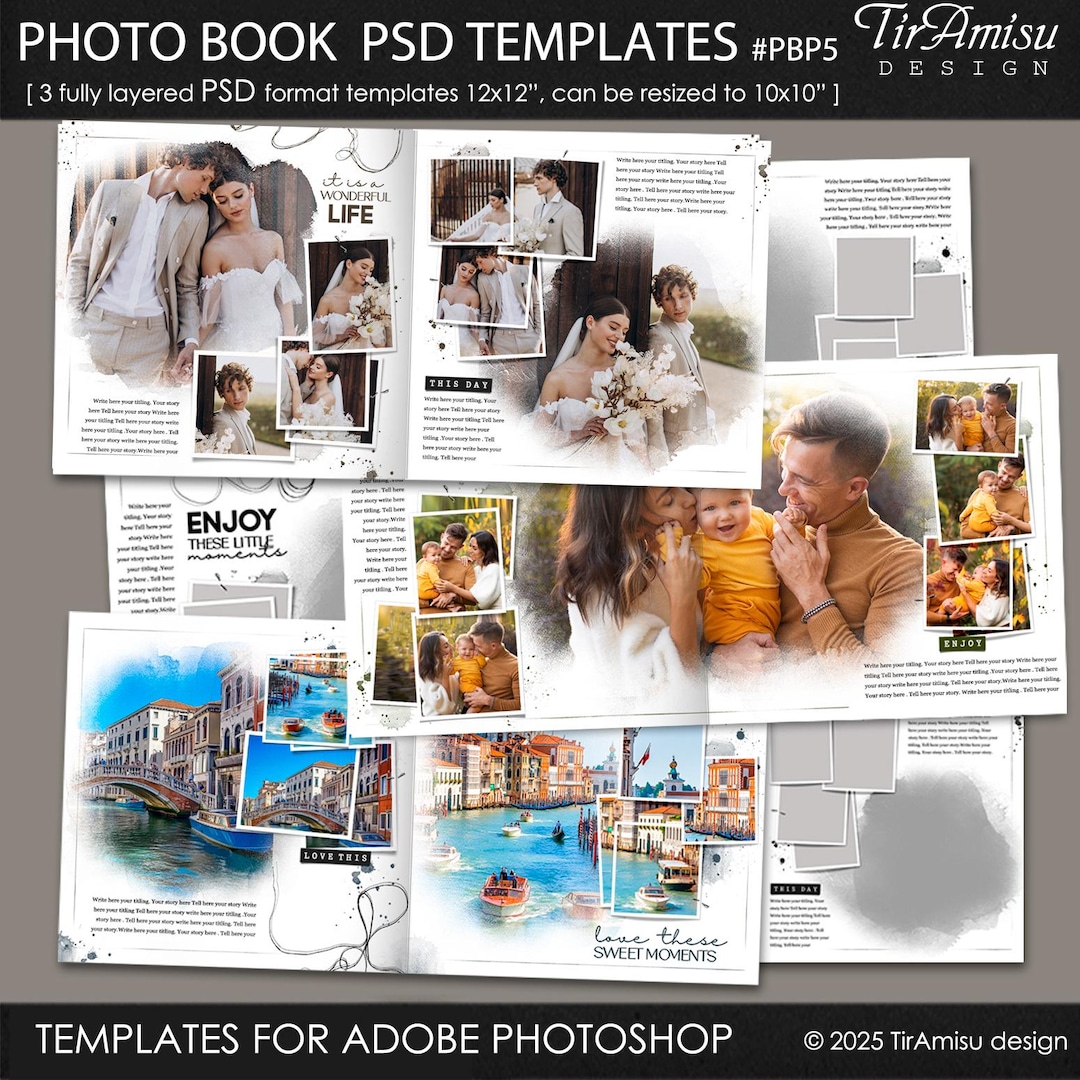 Photo Album PSD Templates for Photoshop| Family Photobook| Baby Photo ...