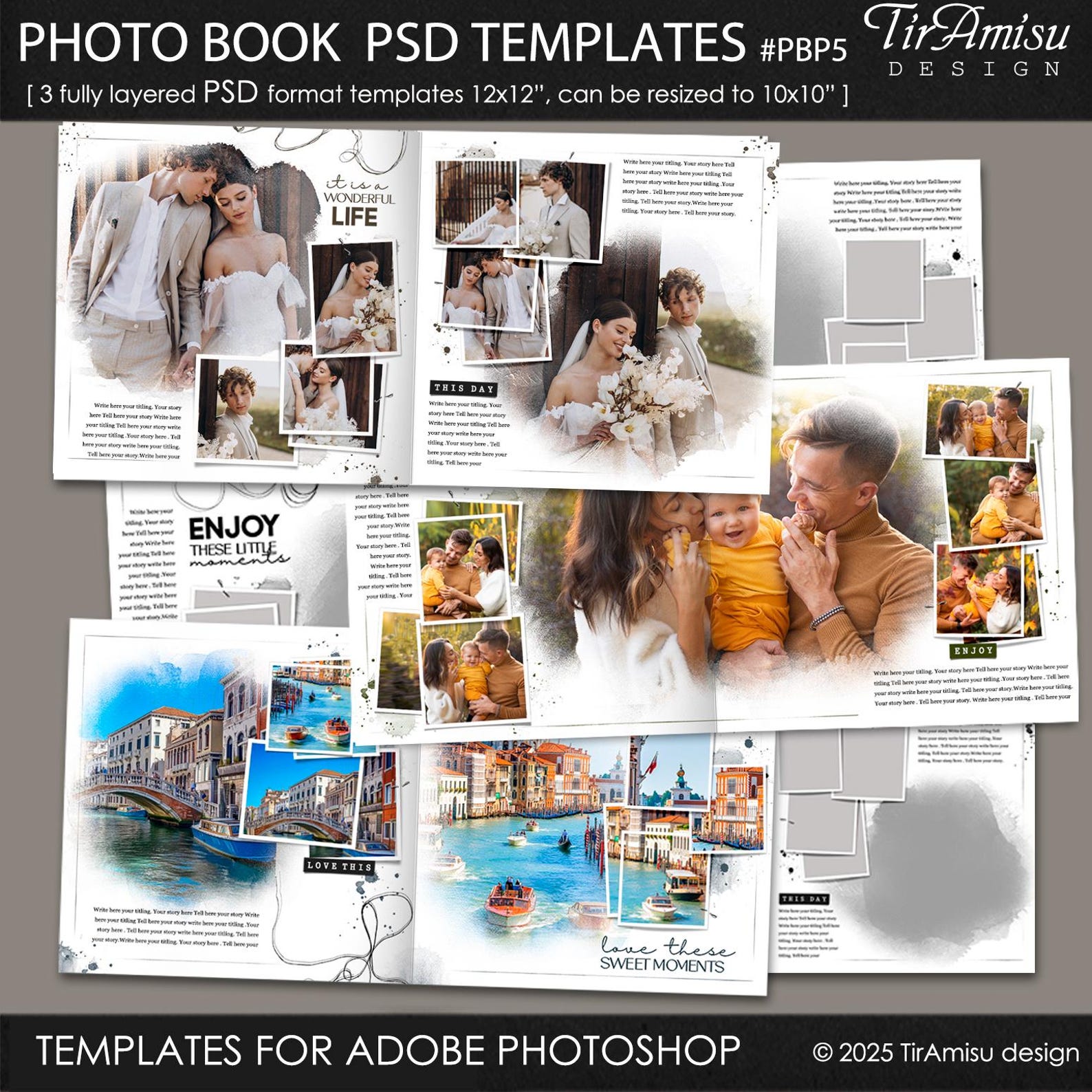 Photo Album Templates: PSD Files for Photoshop | Family, Baby, Wedding ...