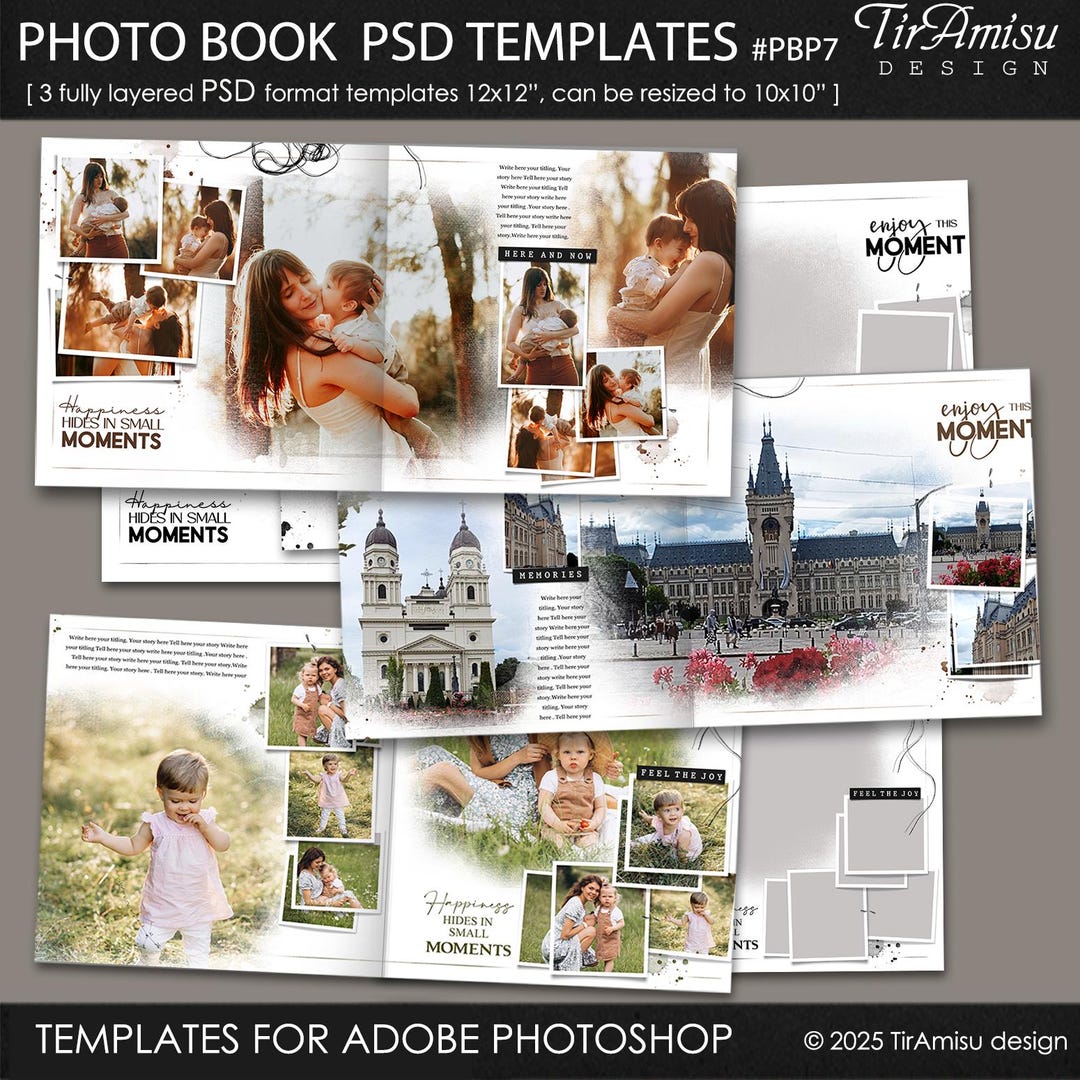 Photo Album PSD Templates for Photoshop| Family Photobook| Baby Photo ...