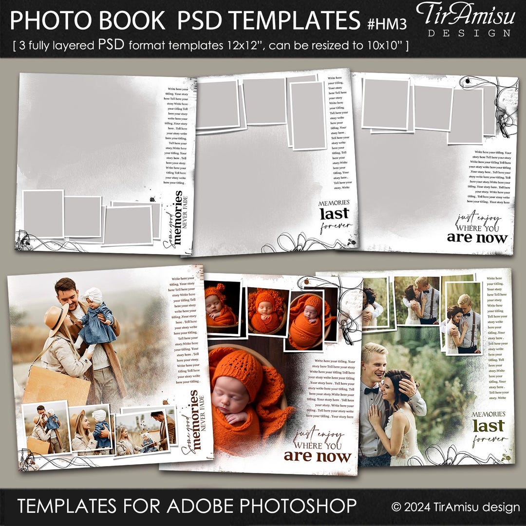 Photo Album PSD Templates for Photoshop| Family Photobook| Baby Photo ...