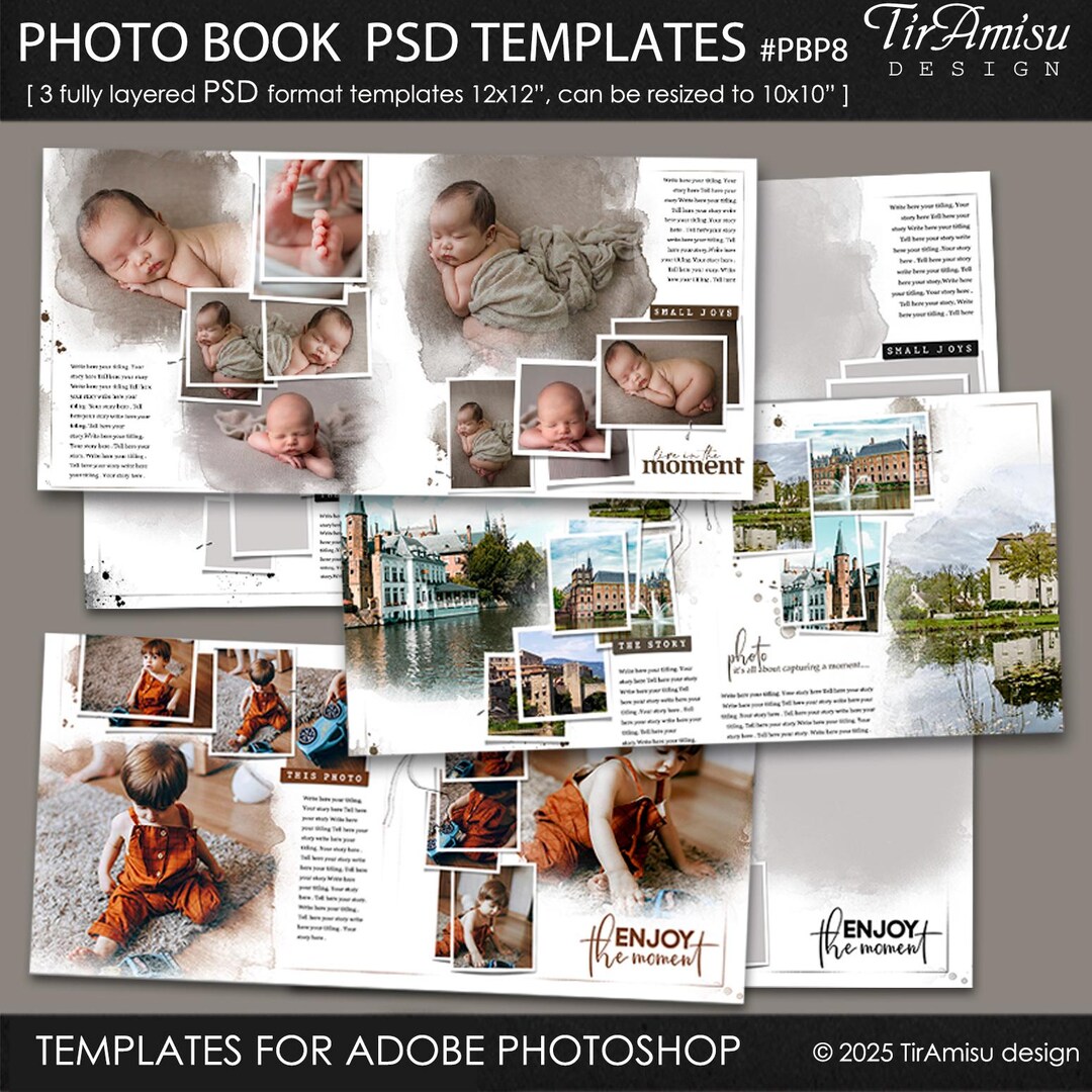 Photo Album Templates: PSD Files for Photoshop | Family, Baby, Wedding ...