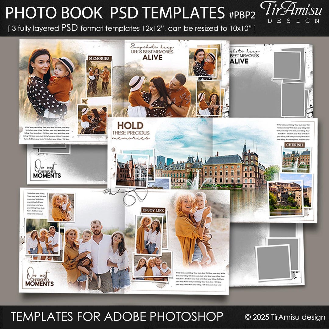 Photo Album PSD Templates for Photoshop| Family Photobook| Baby Photo ...