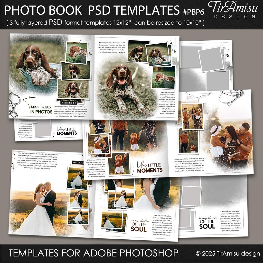 Photo Album PSD Templates for Photoshop| Family Photobook| Baby Photo ...