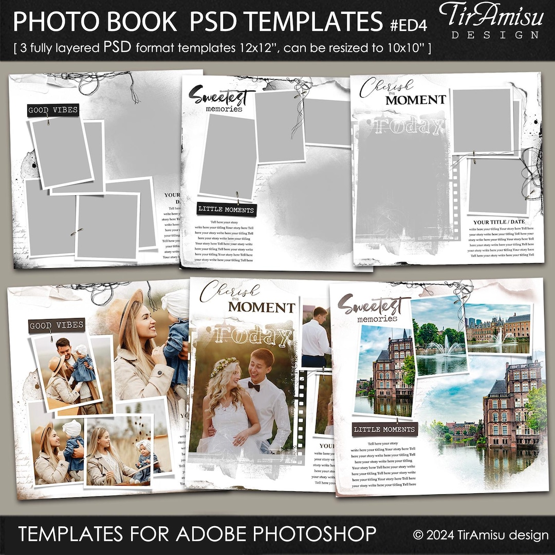Photo Album PSD Templates for Photoshop| Family Photobook| Baby Photo ...