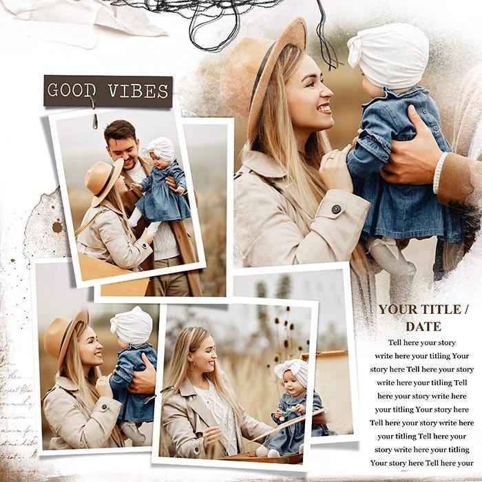 Photo Album Templates: PSD Files for Photoshop | Family, Baby, Wedding ...