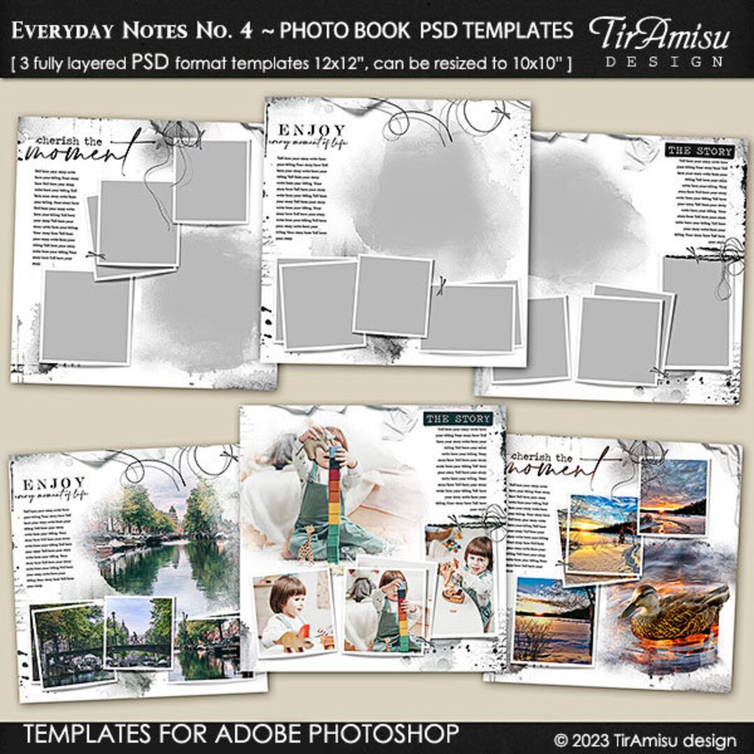 Photo Album PSD Templates for Photoshop| Family Photobook| Printable ...