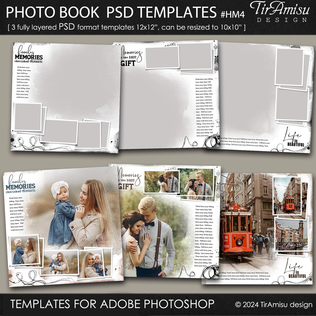 Photo Album PSD Templates for Photoshop| Family Photobook| Baby Photo ...