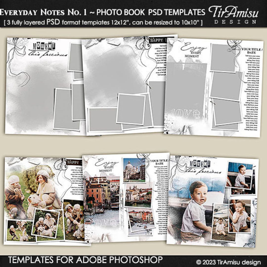 Photo Album Templates: PSD Files for Photoshop | Family, Baby, Wedding ...