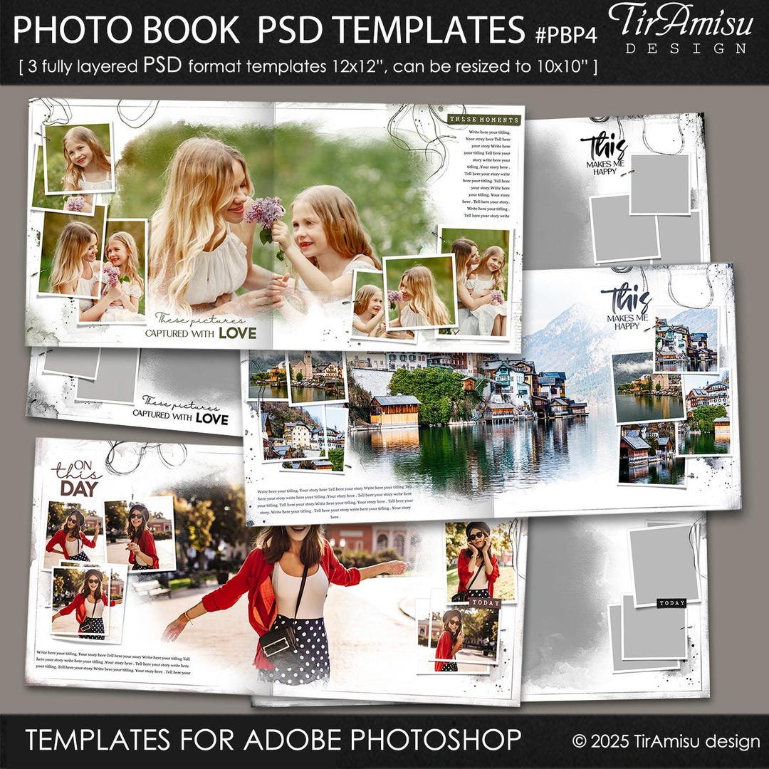 Photo Album Templates: PSD Files for Photoshop | Family, Baby, Wedding ...
