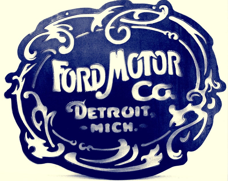 Original Ford Motor FoMoCo Logo Steel Sign Garage Art Nouveau | Etsy