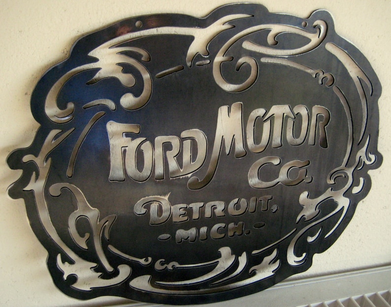 Original Ford Motor FoMoCo Logo Steel Sign Garage Art Nouveau | Etsy