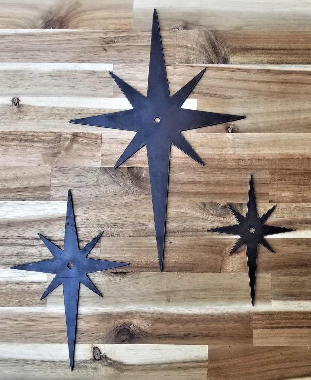 Set of 3 Atomic Starbursts W/ Points, Mid Century Modern Decor, MCM ...