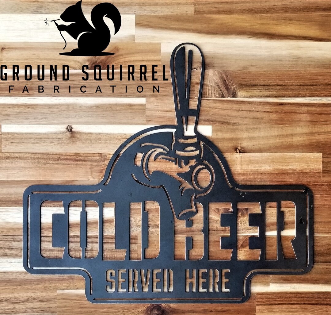 Cold Beer Sign, Metal, Wall Decor, Decoration, Bar, Wetbar, Tap Beer - Etsy