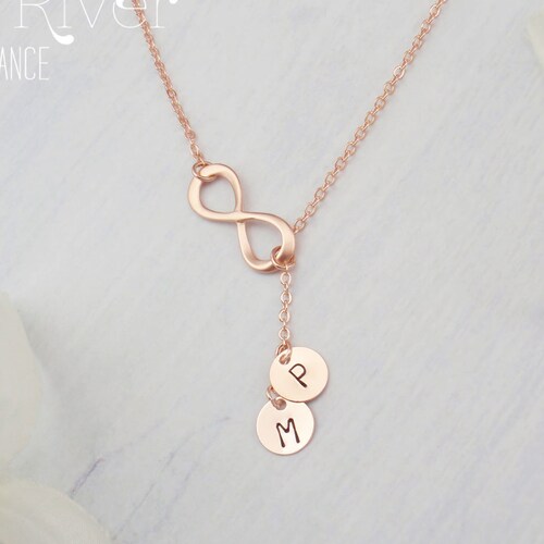 Personalised Initial Infinity Necklace. Choose Silver Gold or | Etsy