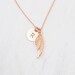 Personalized Rose Gold Angel Wing Necklace. Dainty Angel Wing Rose Gold ...