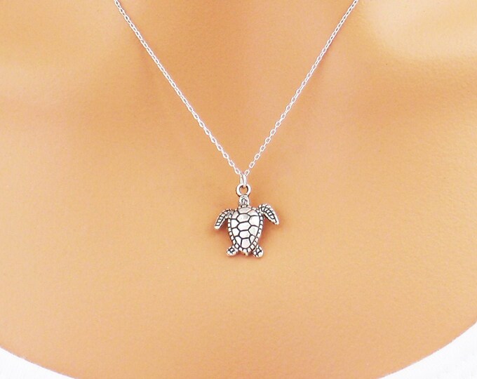 Personalized Turtle Necklace. Silver Turtle Necklace. Dainty - Etsy