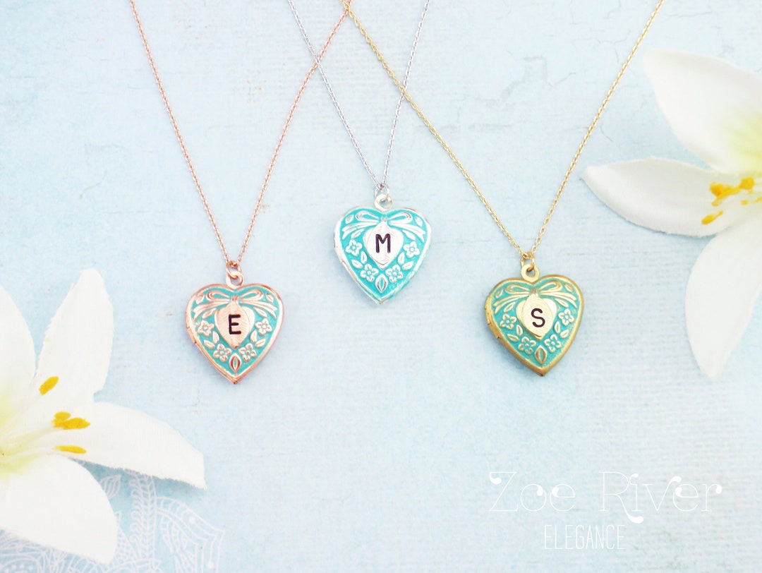 Personalized Heart Locket Necklace. Choose Silver, Gold or Rose Gold ...