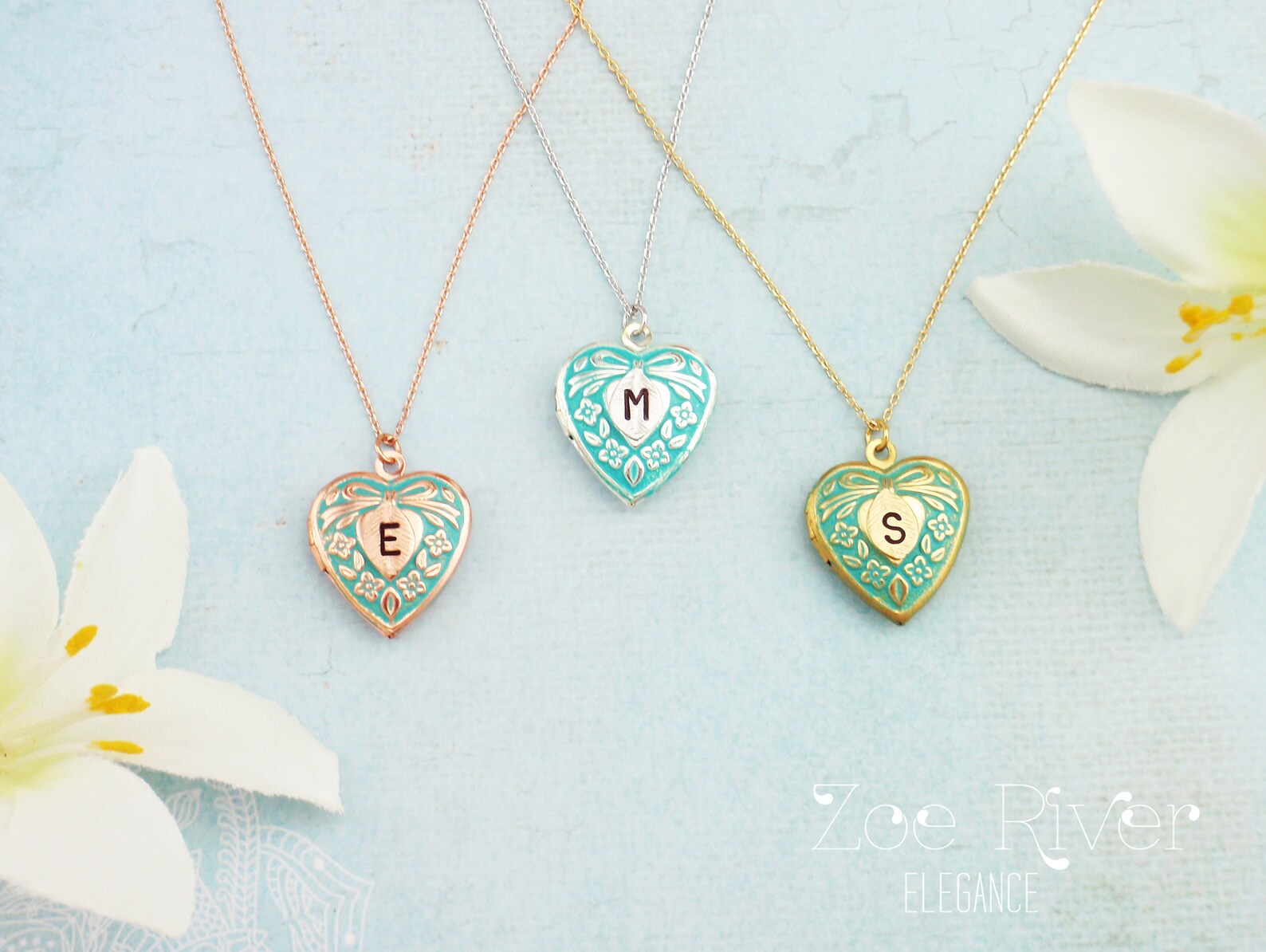 Personalized Heart Locket Necklace. Choose Silver Gold or | Etsy