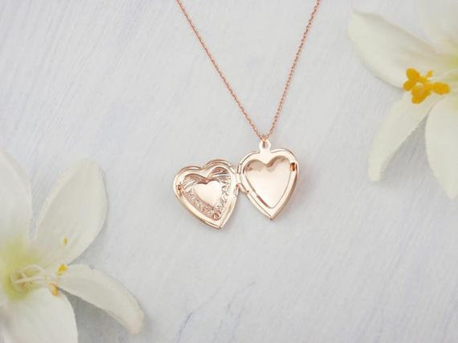 Personalized Heart Locket Necklace. Choose Silver Gold or | Etsy