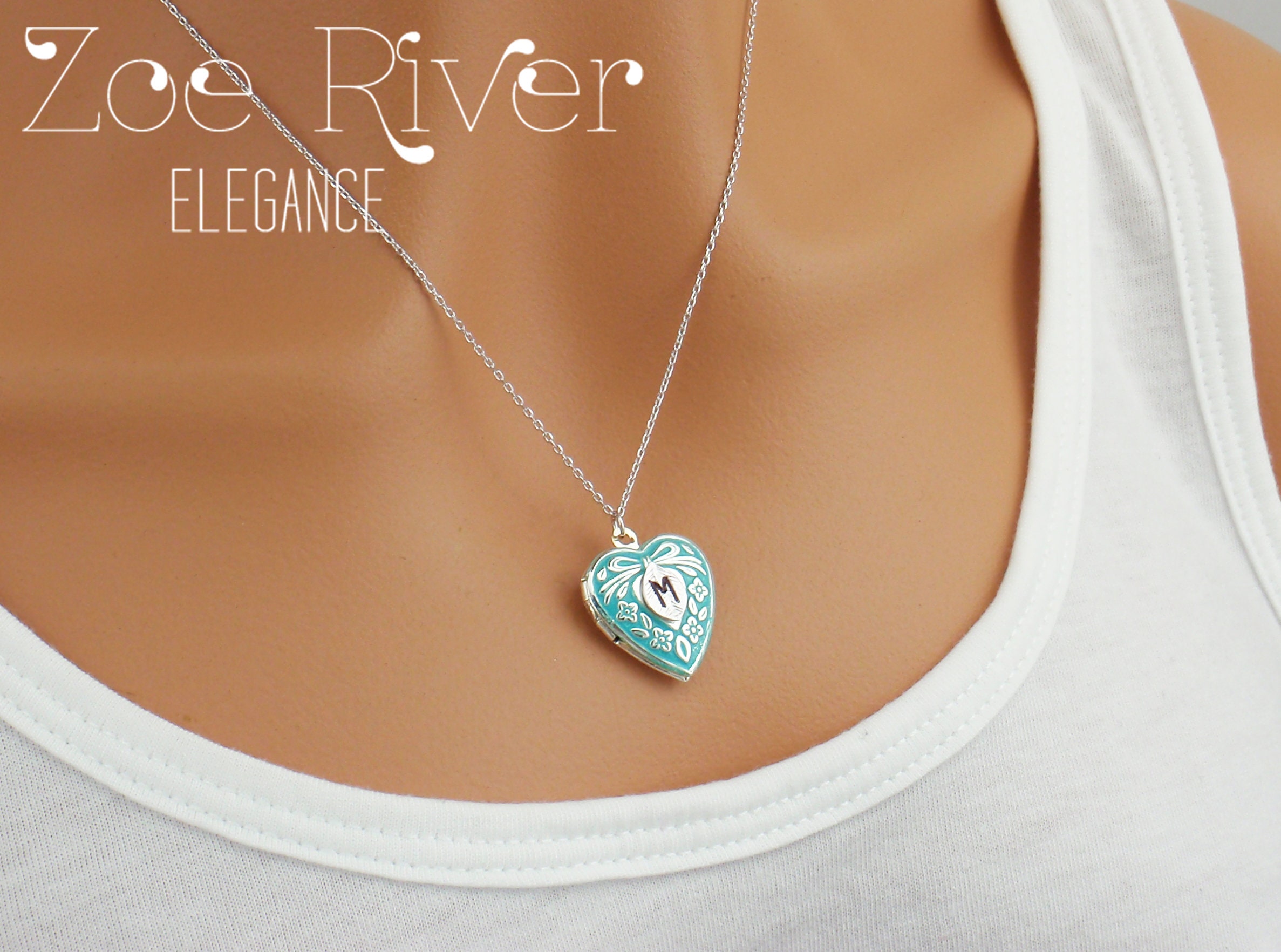 Personalized Heart Locket Necklace. Choose Silver Gold or | Etsy