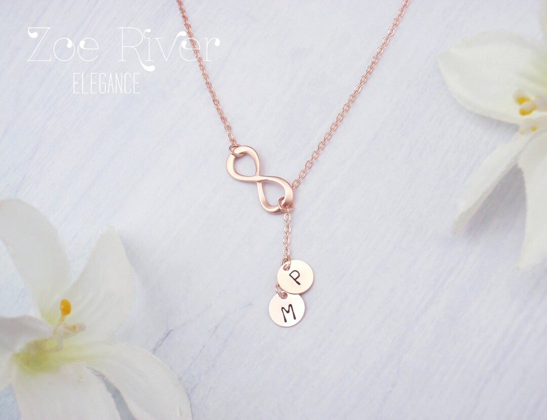 Personalised Initial Infinity Necklace. Choose Silver, Gold or Rose ...